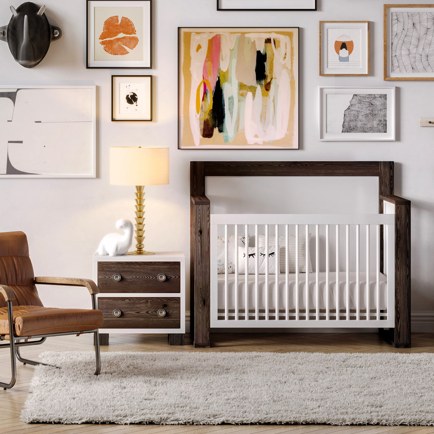 Mid Century Modern Crib | TRUE 4 in 1 Convertible Crib – Milk Street Baby